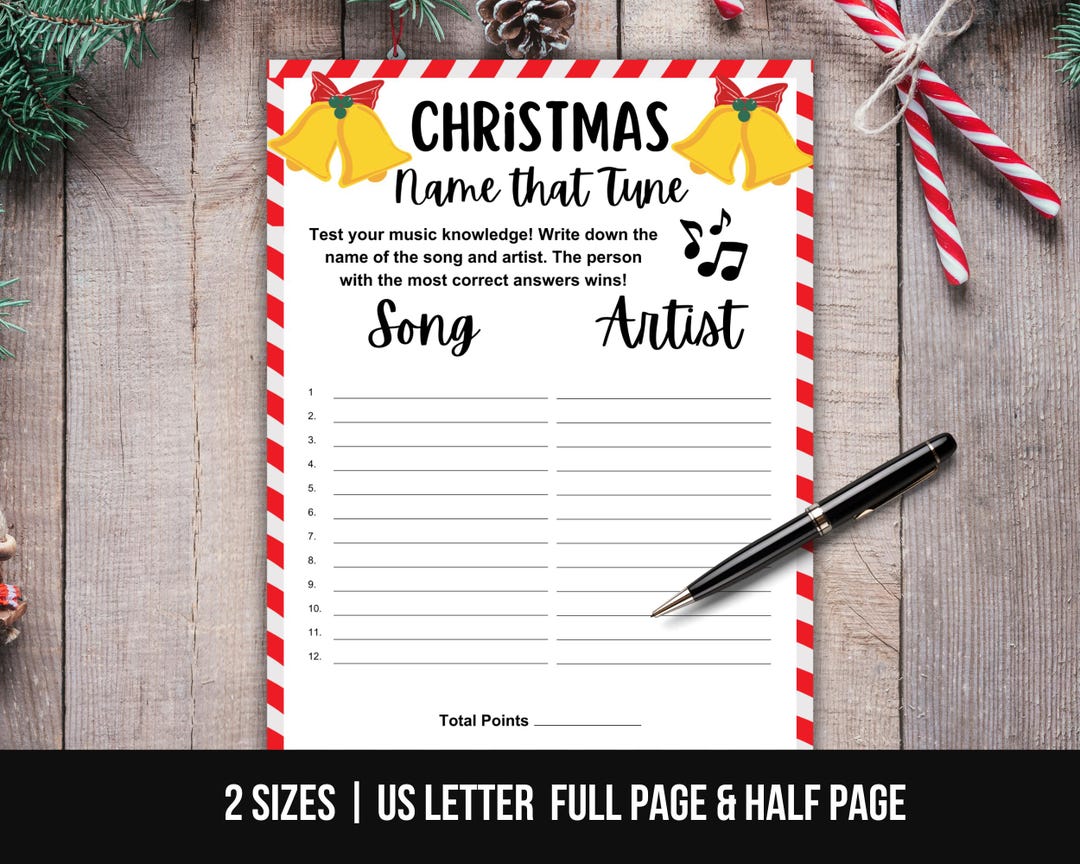 Christmas Song Game, Christmas Name That Tune Game, Christmas Party ...