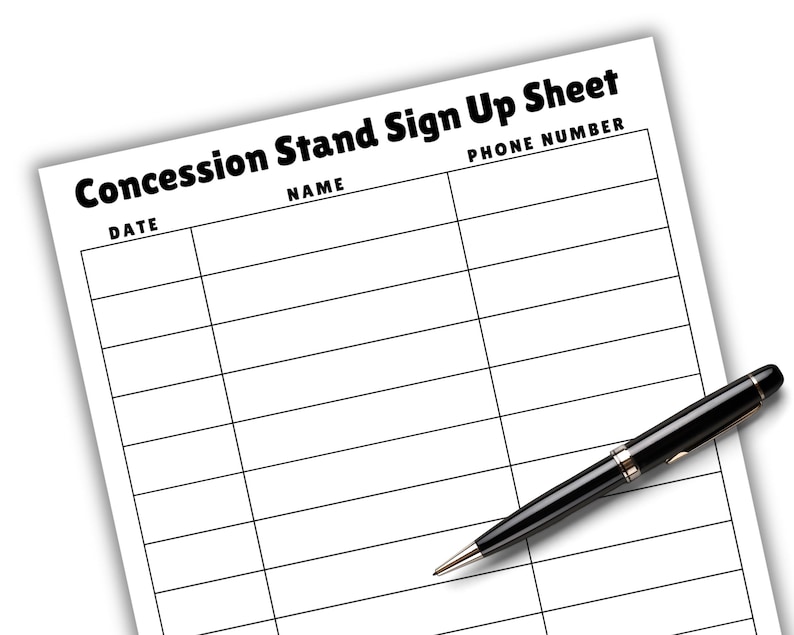 Editable Concession Stand Operations Organizer Kit ,concession ...