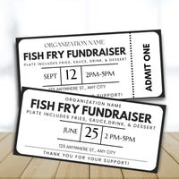 Editable Fish Fry Ticket Template | Canva Event Ticket | Printable ...