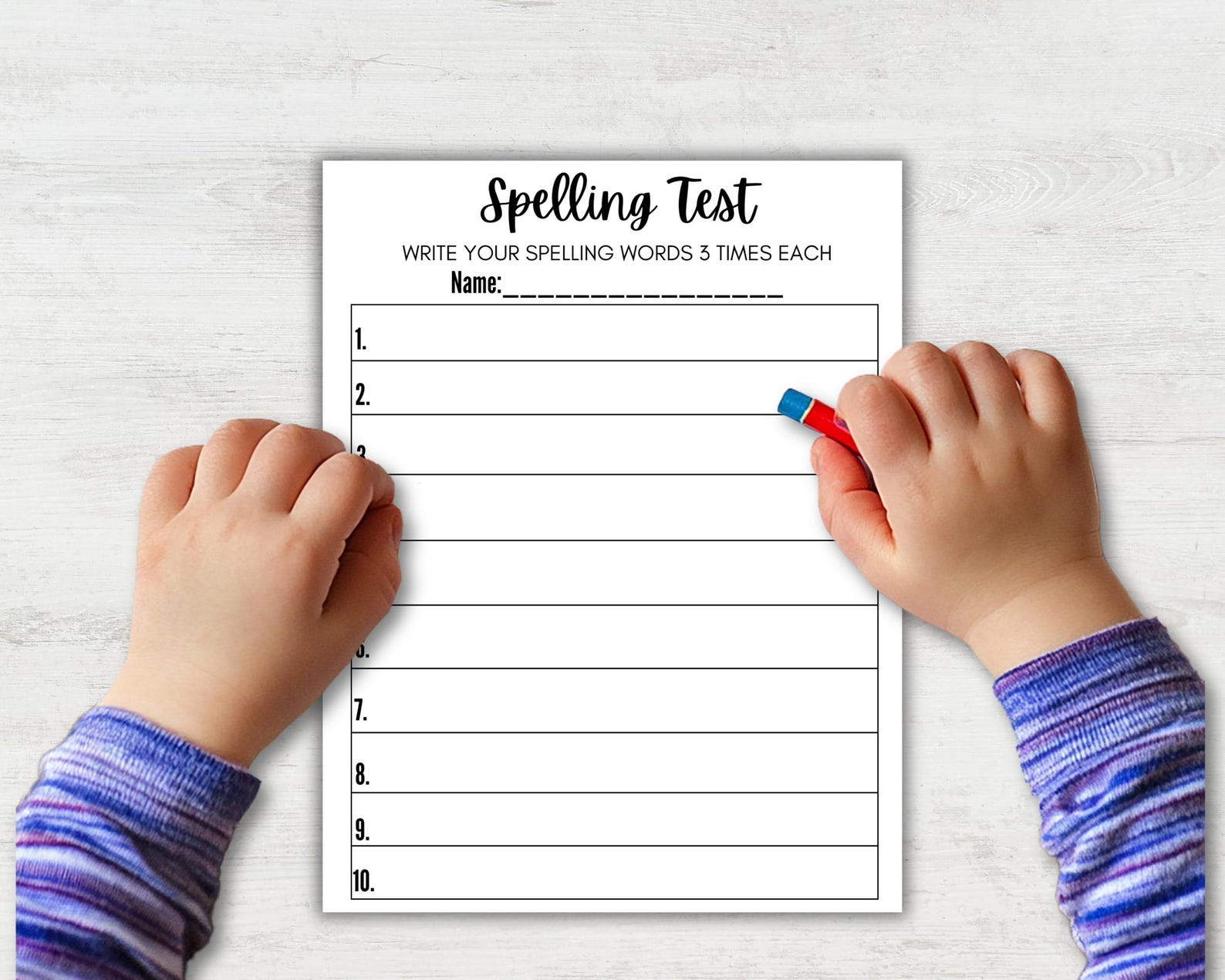 Editable Spelling Words Practice Worksheet, Spelling Words Practice ...