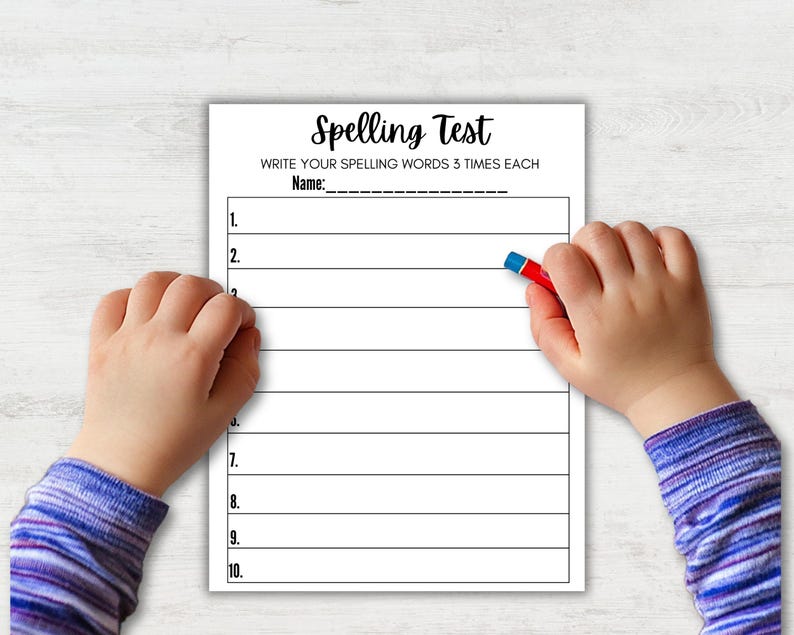 Editable Spelling Words Practice Worksheet, Spelling Words Practice ...