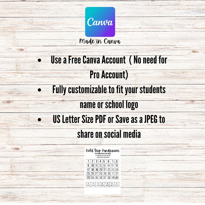 Editable Fundraiser Template, Custom Fill My Board Fundraiser ...