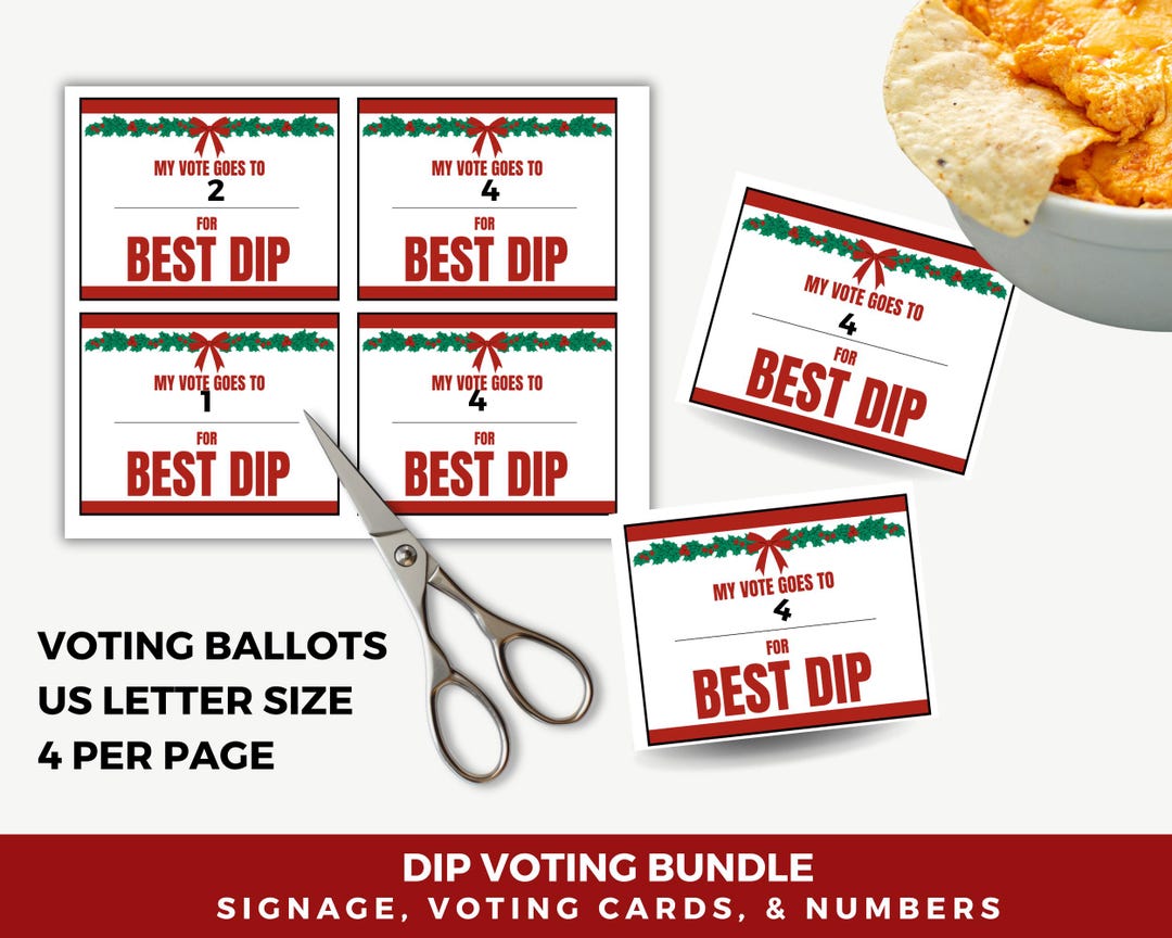 Dipmas Ballot Kit , Dip Vote Cards, Dip Contest Voting Cards, Best Dip ...