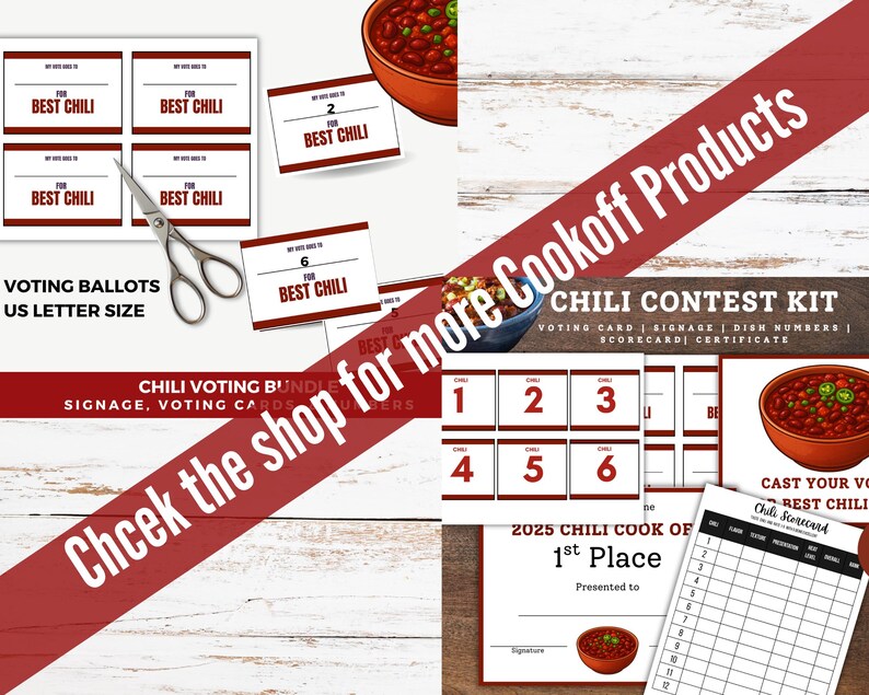 Chili Cook off Scorecard, Chili Cookoff Rating Sheet, Chili Tasting ...