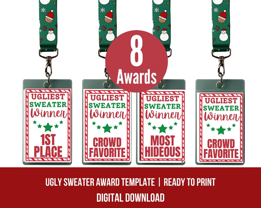 Ugly Sweater Winner Award Template , Ugly Sweater Winner, Tacky Sweater ...