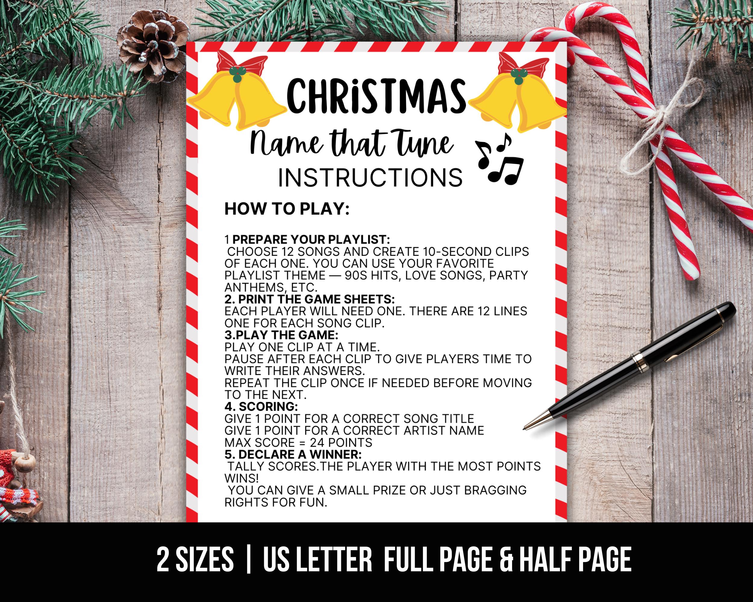 Christmas Song Game, Christmas Name That Tune Game, Christmas Party ...