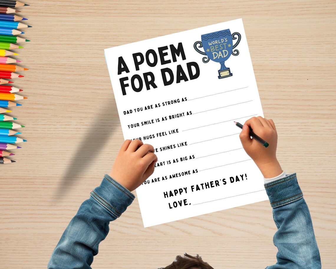 Fathers Day Poem for Preschool, Fill in the Blank Poem Fathers Day ...