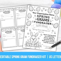 PTA PTO Easter Candy Grams Template Fundraiser, Bunny Grams, Spring ...