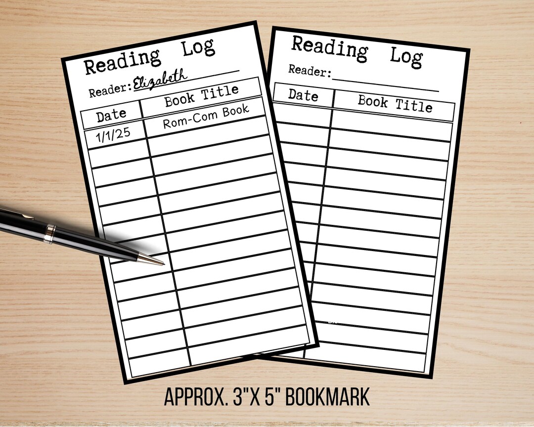 Library Card Reading Tracker for Book Journal, Reading Log, Reading ...