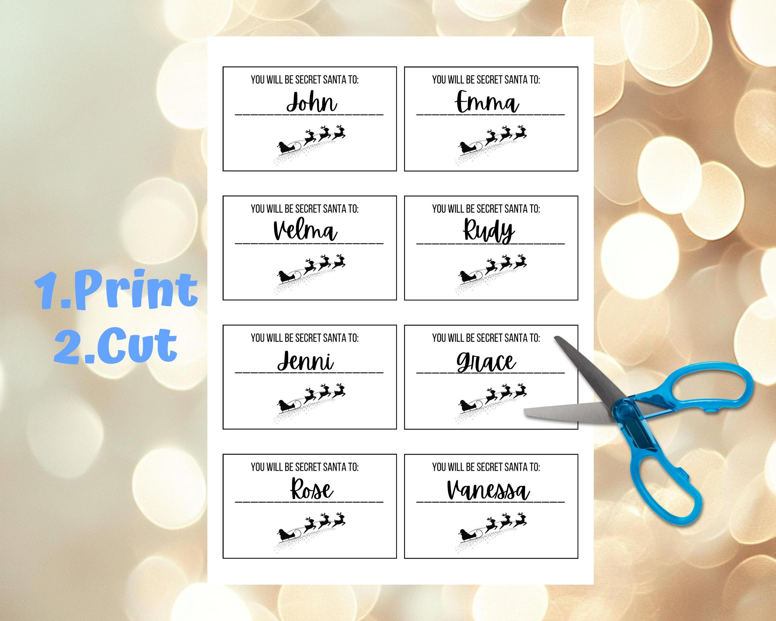 Secret Santa Cards for Drawing for Office Party, Secret Santa Cards ...