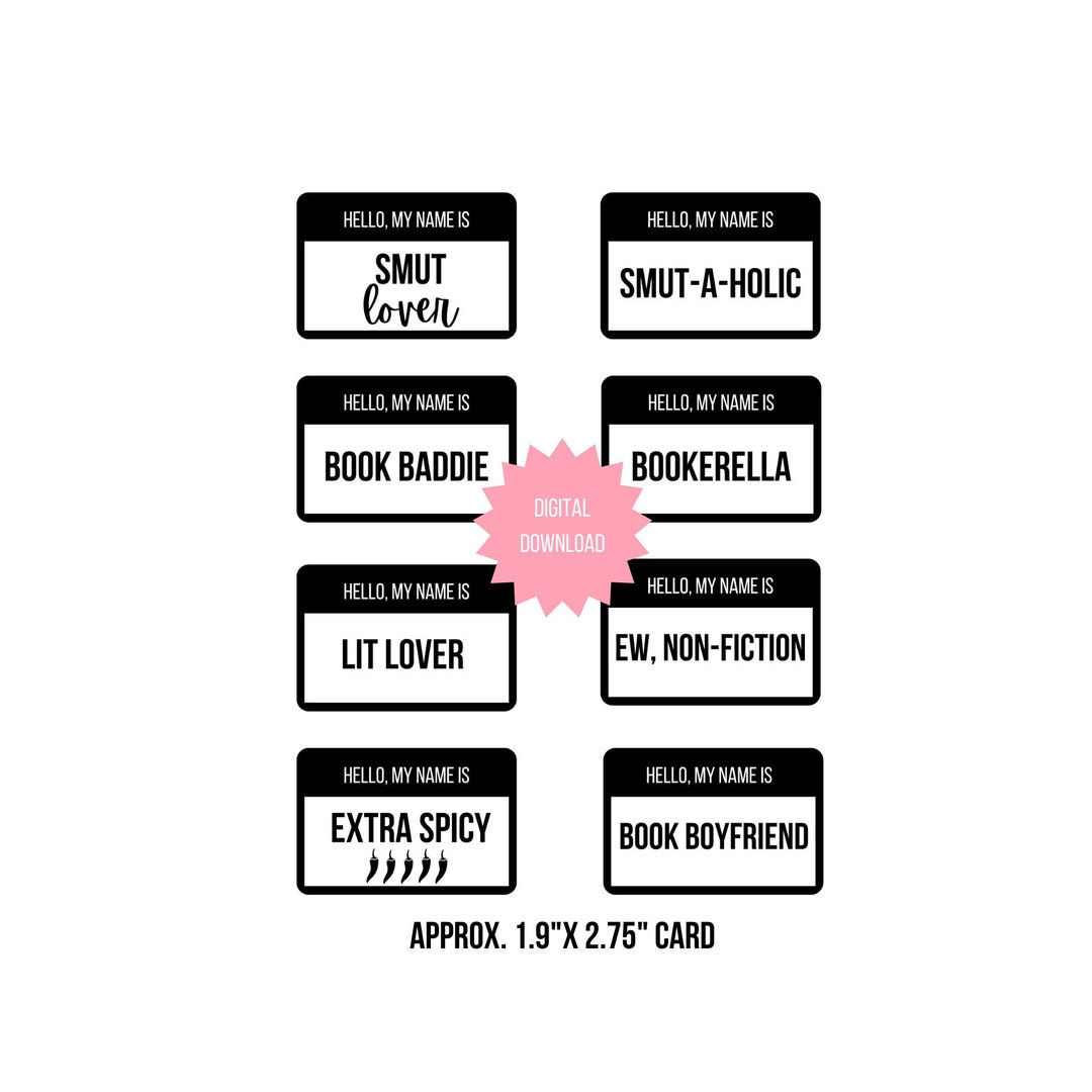 Funny Book Club Name Tags, Book Club Party, Funny Book Club Printable ...