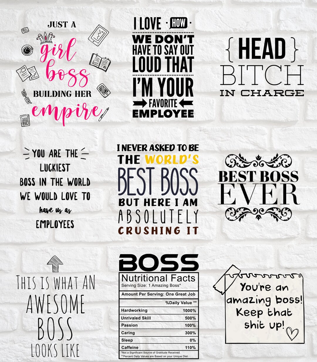 Boss Day Pack Svg Png Design File, Instant Package Download for ...