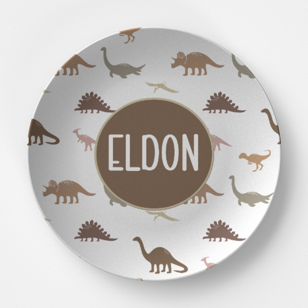 Personalized Dinosaur Kid's Plate for Boy - Children's Dishes Custom ...