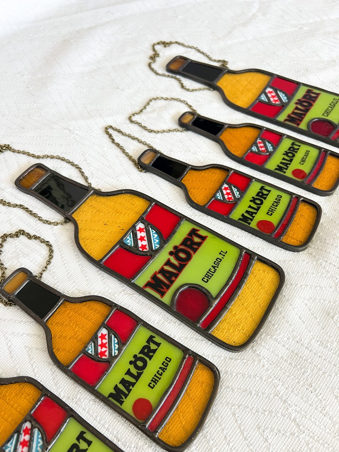 Handmade Stained Glass Chicago Malort Bottle Suncatcher - Etsy