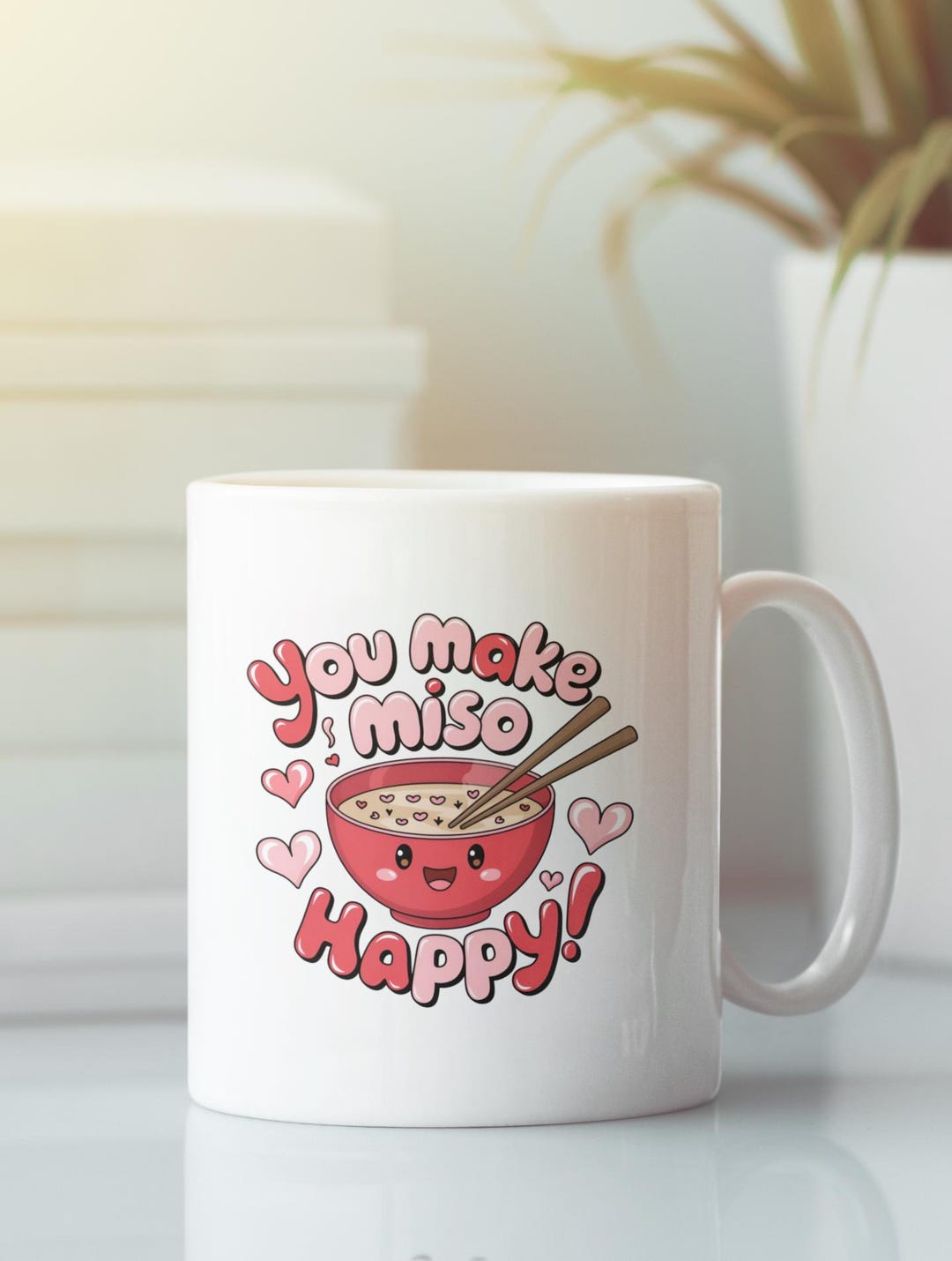 You Make Miso Happy Mug – Cute Pun Coffee Mug, Funny Food Lover Gift ...