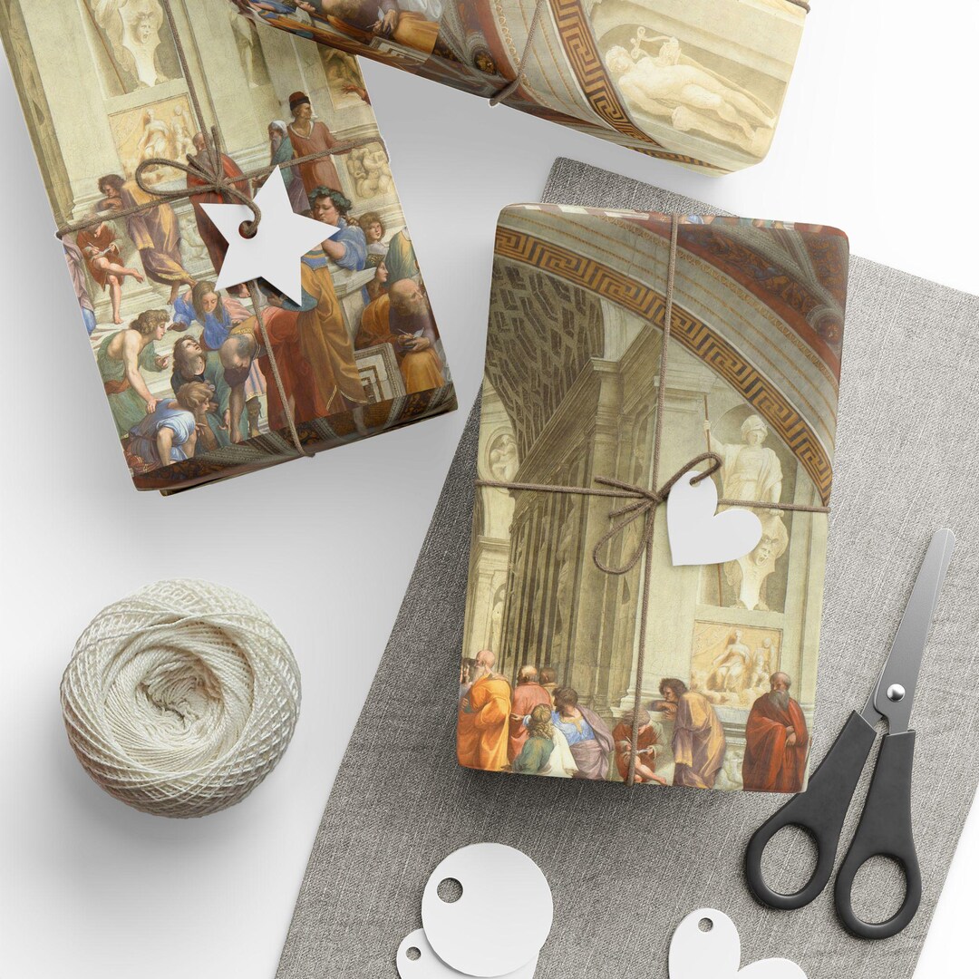 Raphael's School of Athens Wrapping Paper: Renaissance Art Gift Wrap - Etsy