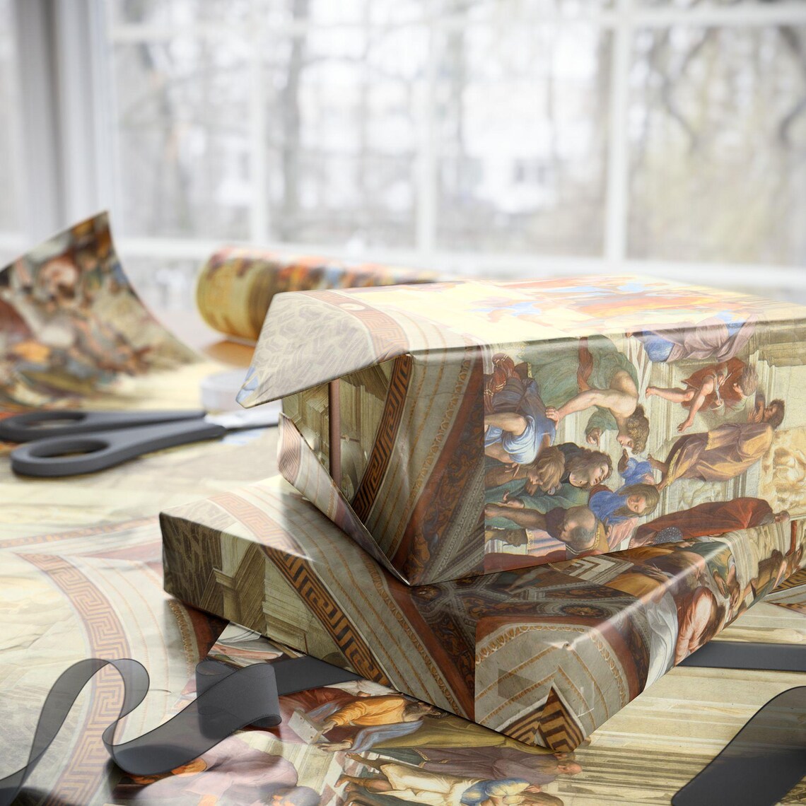 Raphael's School of Athens Wrapping Paper: Renaissance Art Gift Wrap - Etsy