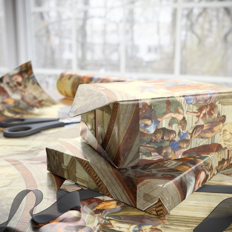 Raphael's School of Athens Wrapping Paper: Renaissance Art Gift Wrap - Etsy