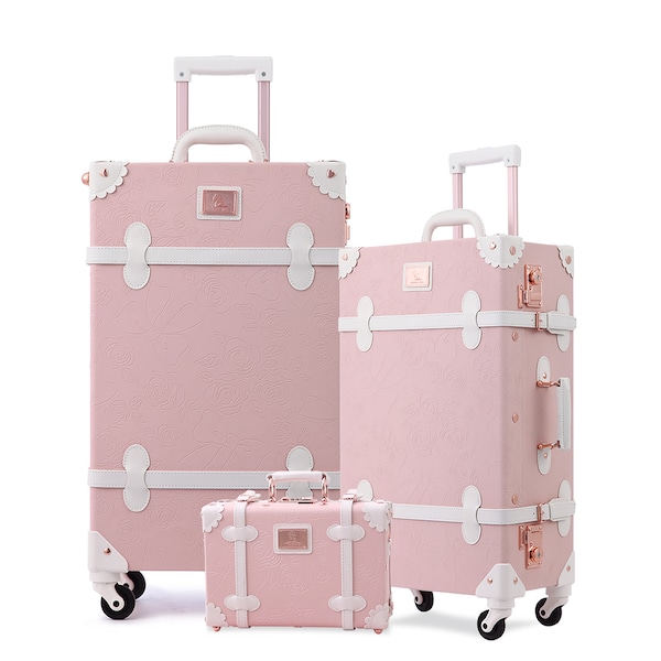 Pink Vintage Luggage - Etsy