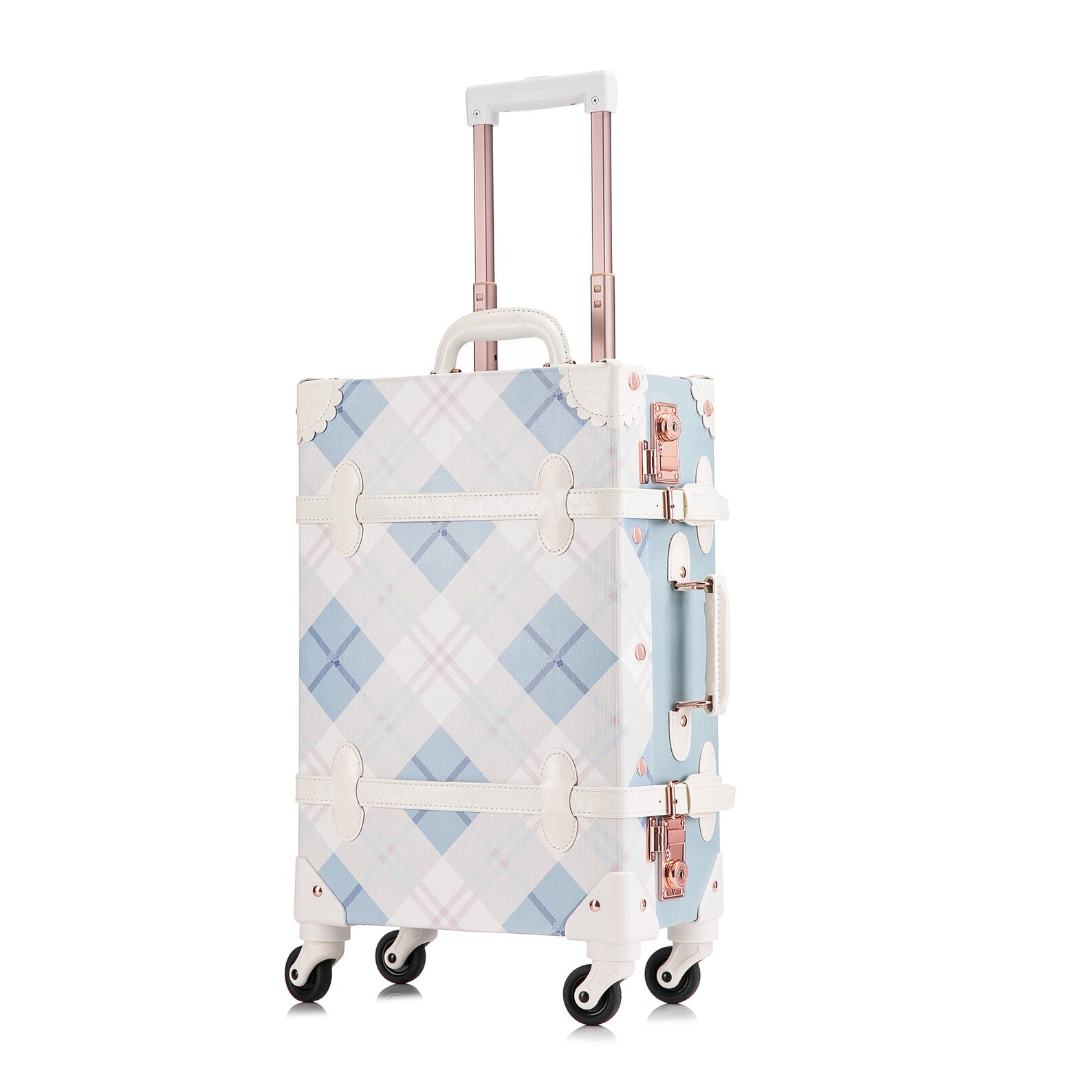 Plaid Suitcase for Women, Luggage Set With Wheels and Combo Locks ...