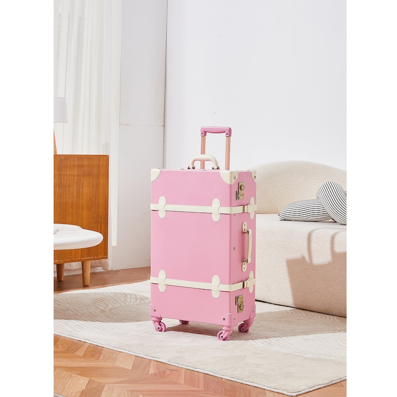 Personalized Rose Pink Suitcase for Women, Luggage Set With Spinner ...