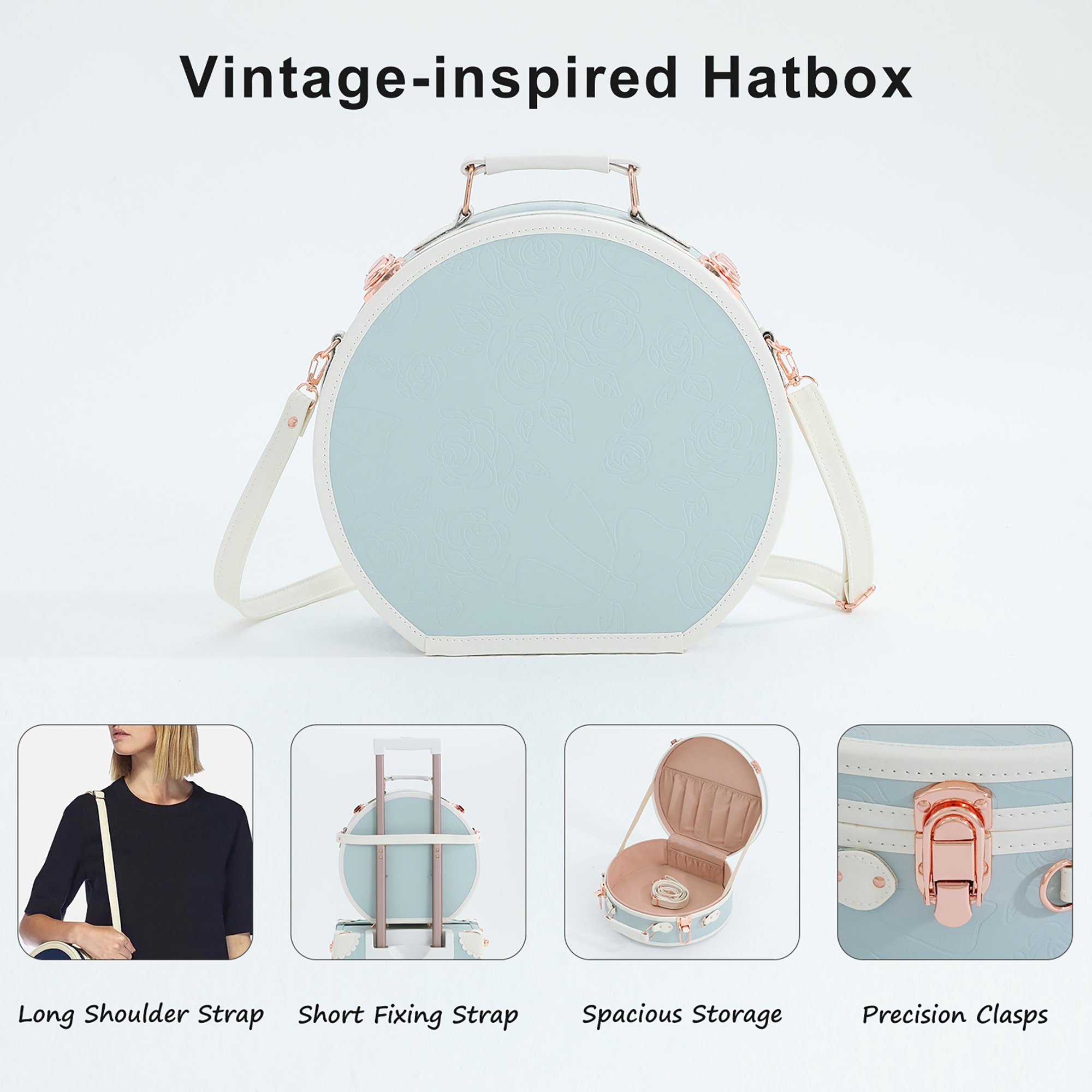Vintage Style Hat Case, Carry-on Overnight Case, Retro Hard Shell Train ...