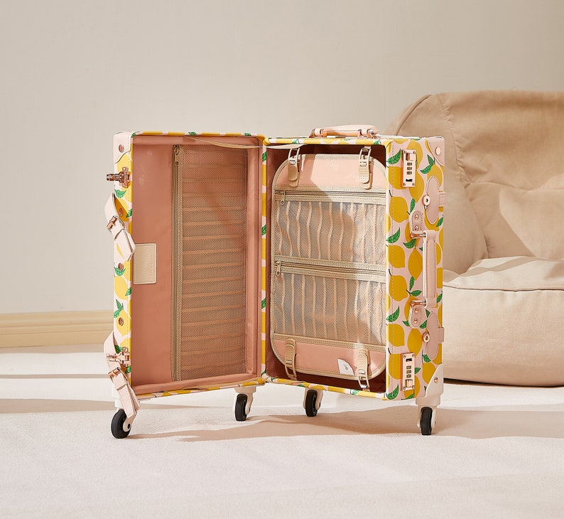 Lemon Pattern Suitcase Set for Woman, Luggage With Wheels, Travel ...