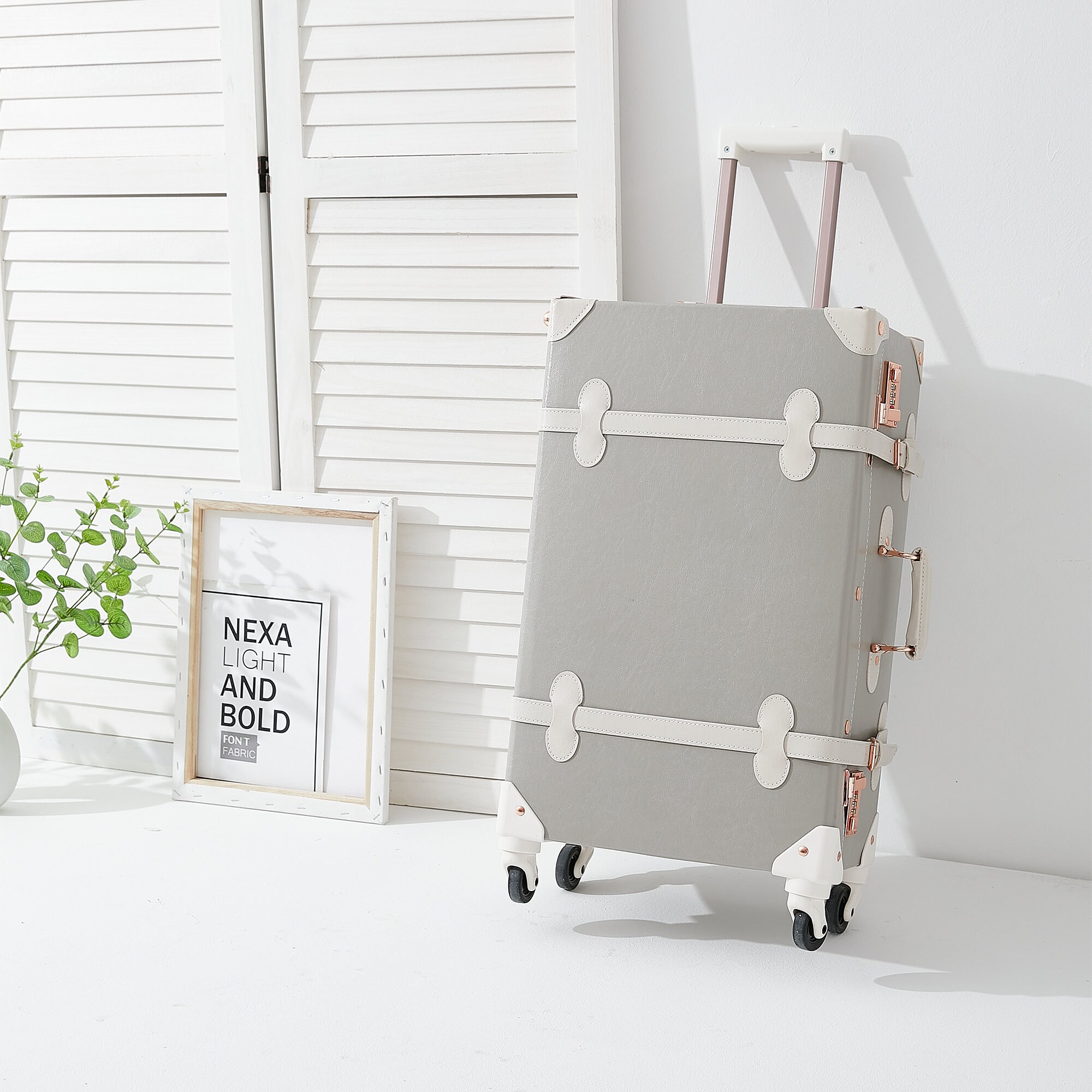 Personalized Gray Suitcase Luggage Set With Wheels and Combo - Etsy