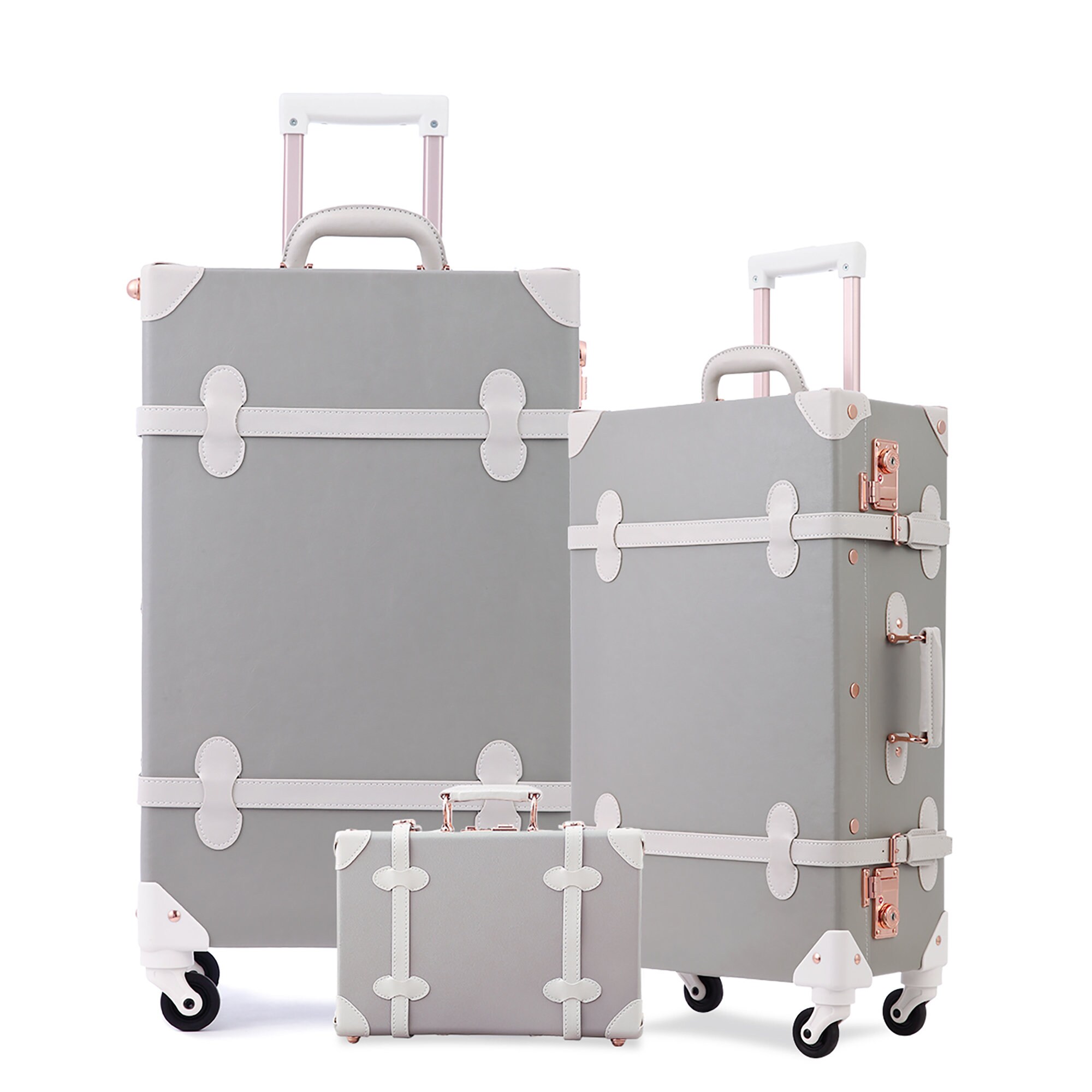 Personalized Gray Suitcase Luggage Set With Wheels and Combo - Etsy