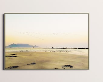 View of Table Mountain in Cape Town at Sunset, Wall Art Poster ...