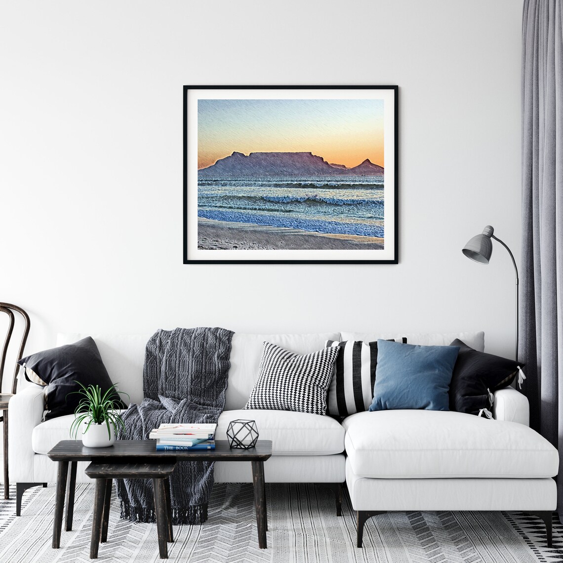 View of Table Mountain in Cape Town at Sunset, Wall Art Poster ...