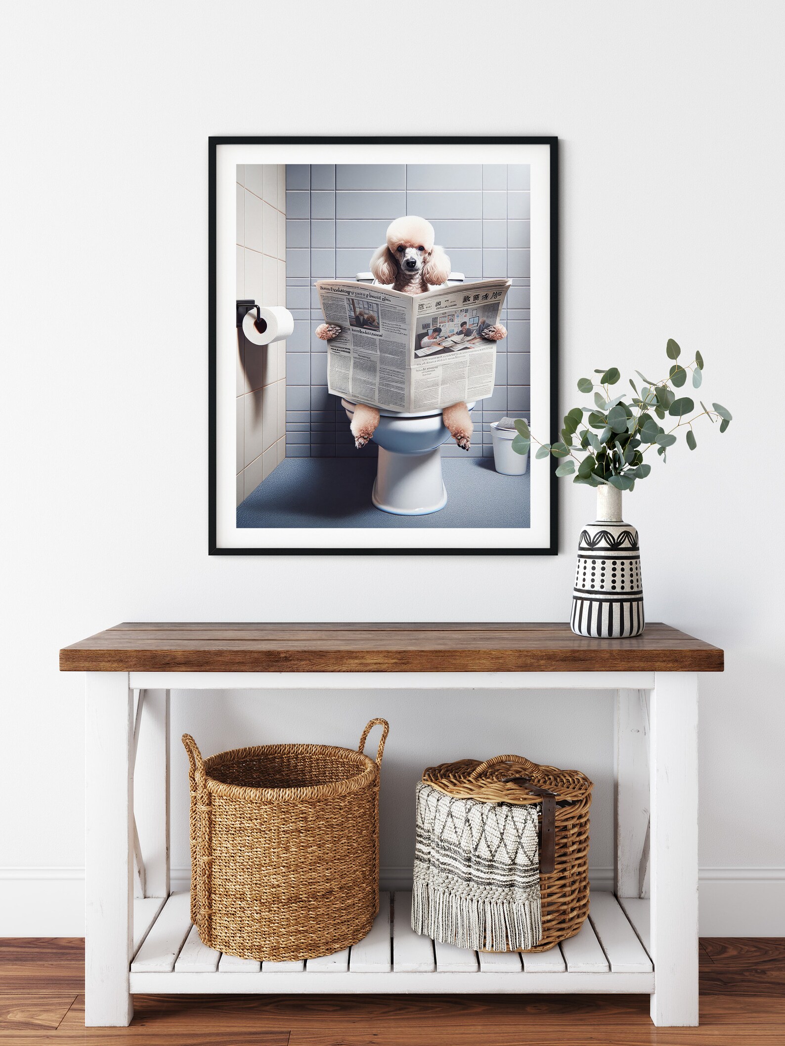 Funny Bathroom Wall Art Poster, Printable, Instant Download, Digital AI ...