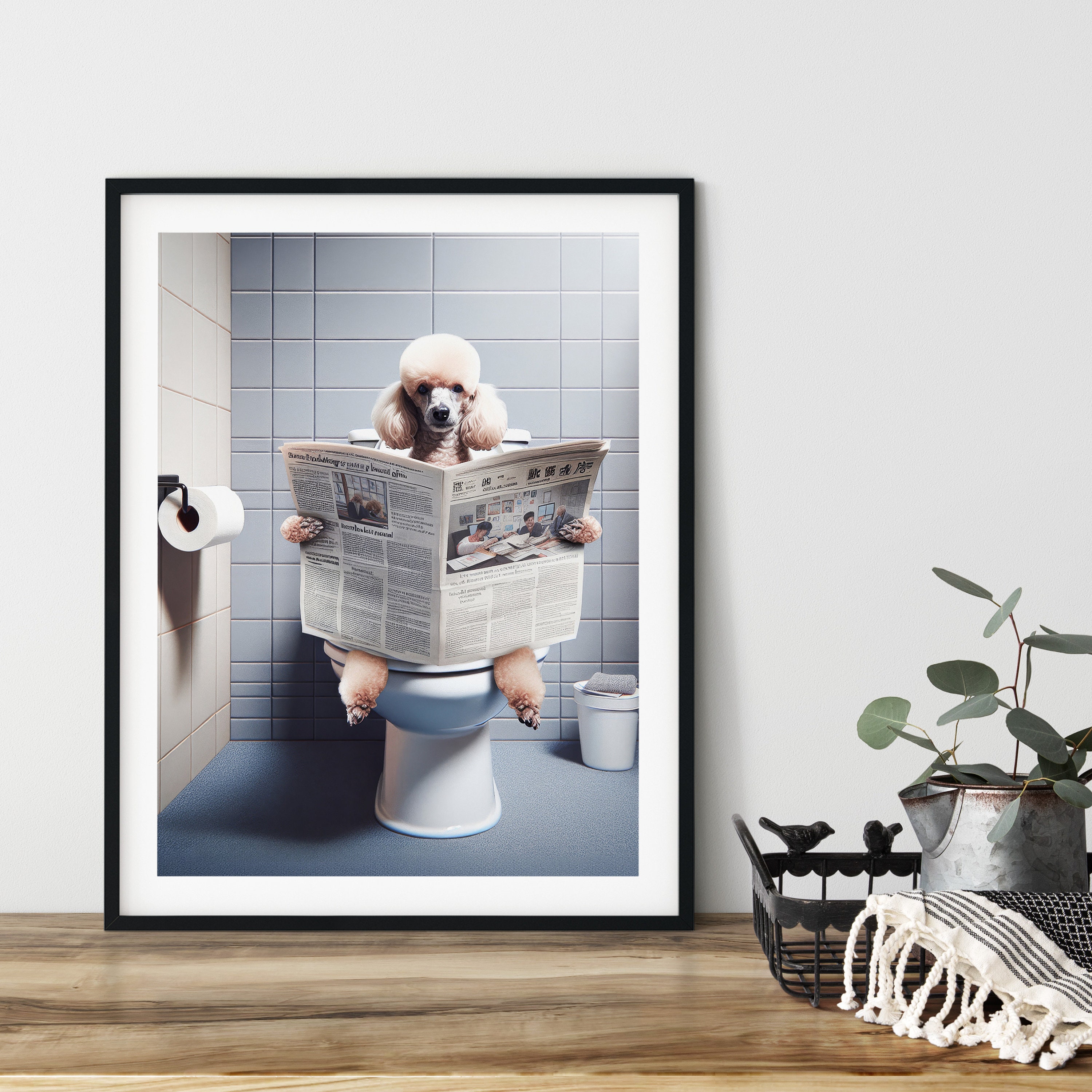 Funny Bathroom Wall Art Poster, Printable, Instant Download, Digital AI ...