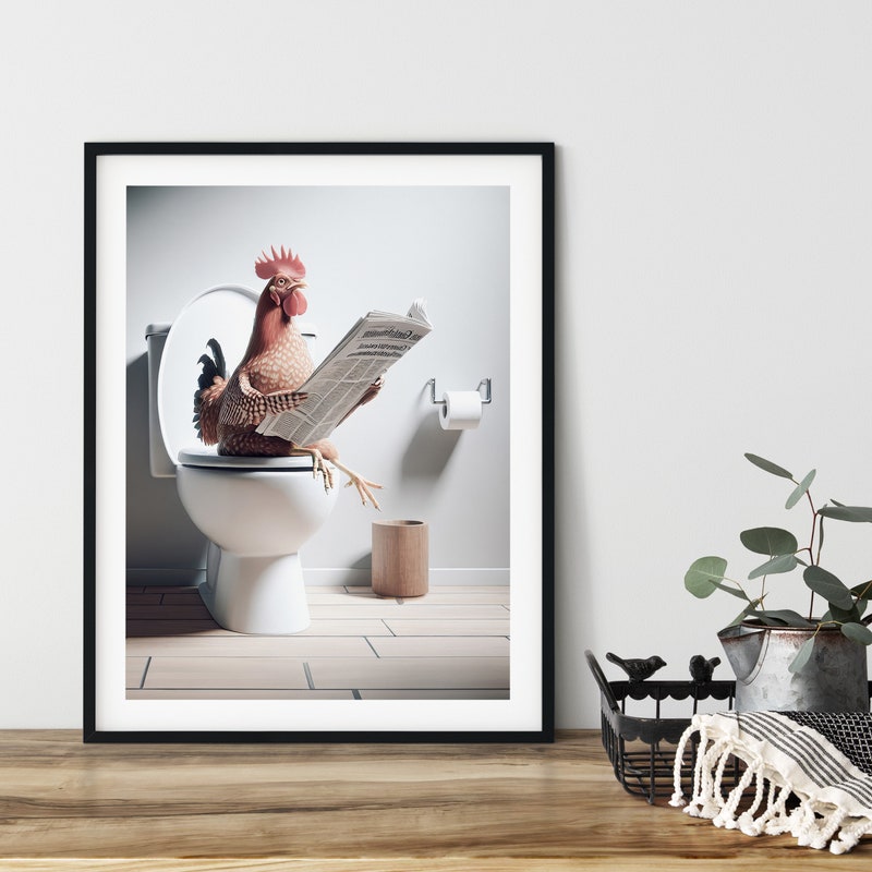 Chicken Toilet Art - Etsy