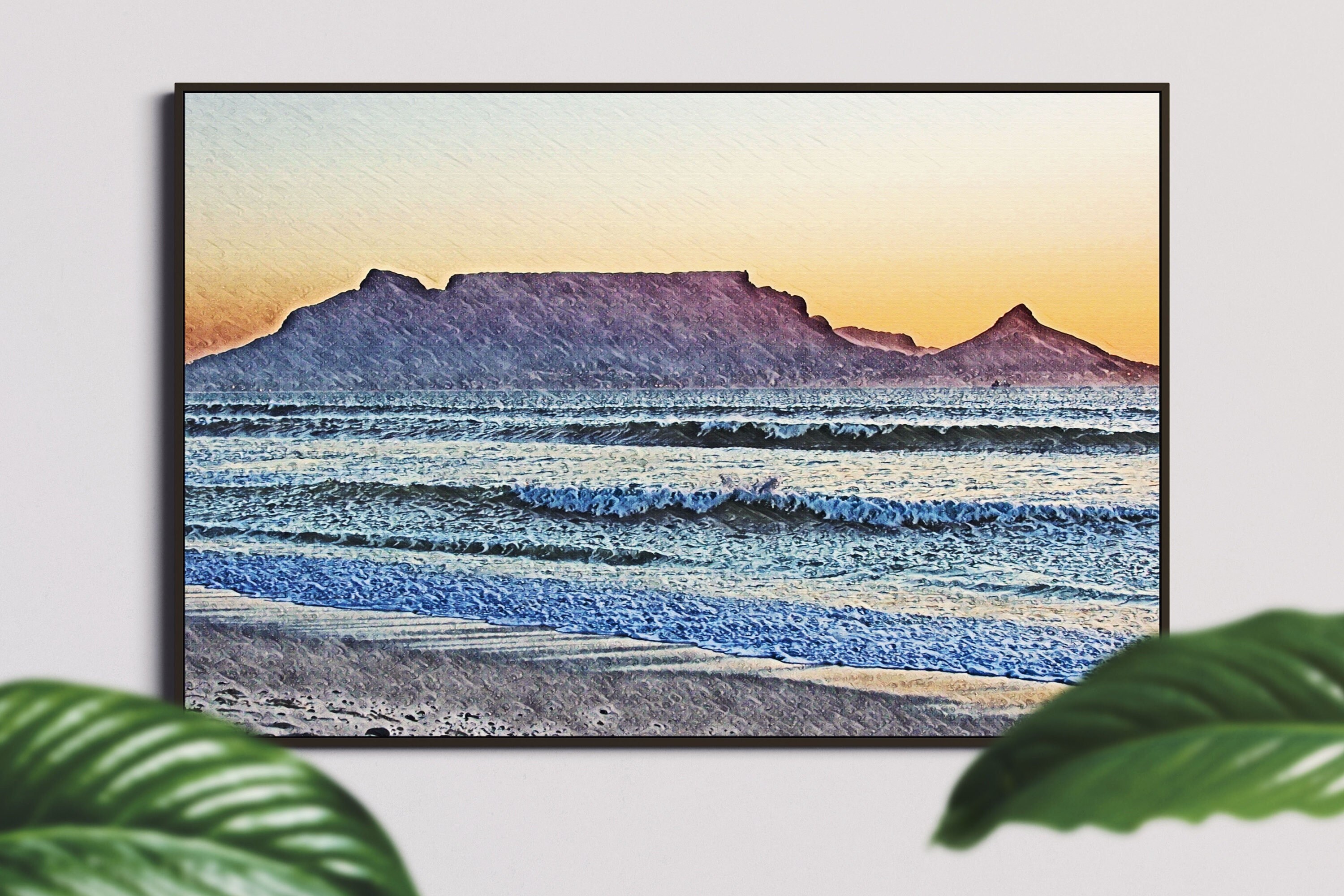 View of Table Mountain in Cape Town at Sunset, Wall Art Poster ...