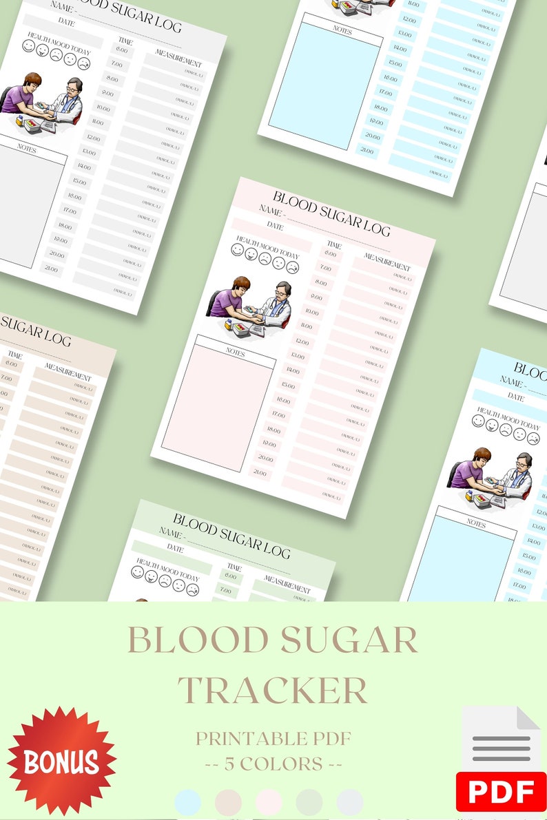 Blood Sugar Excel Tracker Printable PDF Tracker Digital - Etsy