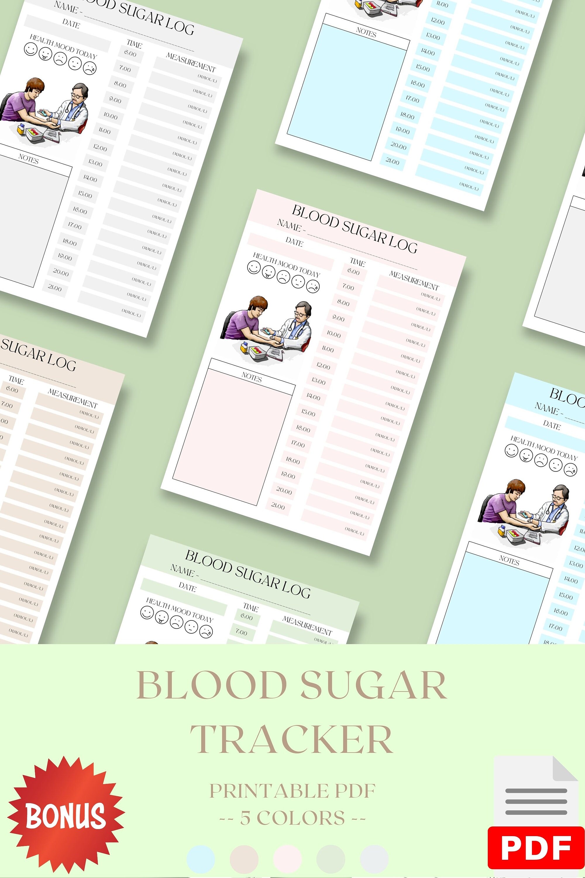 Blood Sugar Excel Tracker, Printable PDF Tracker, Digital Download ...