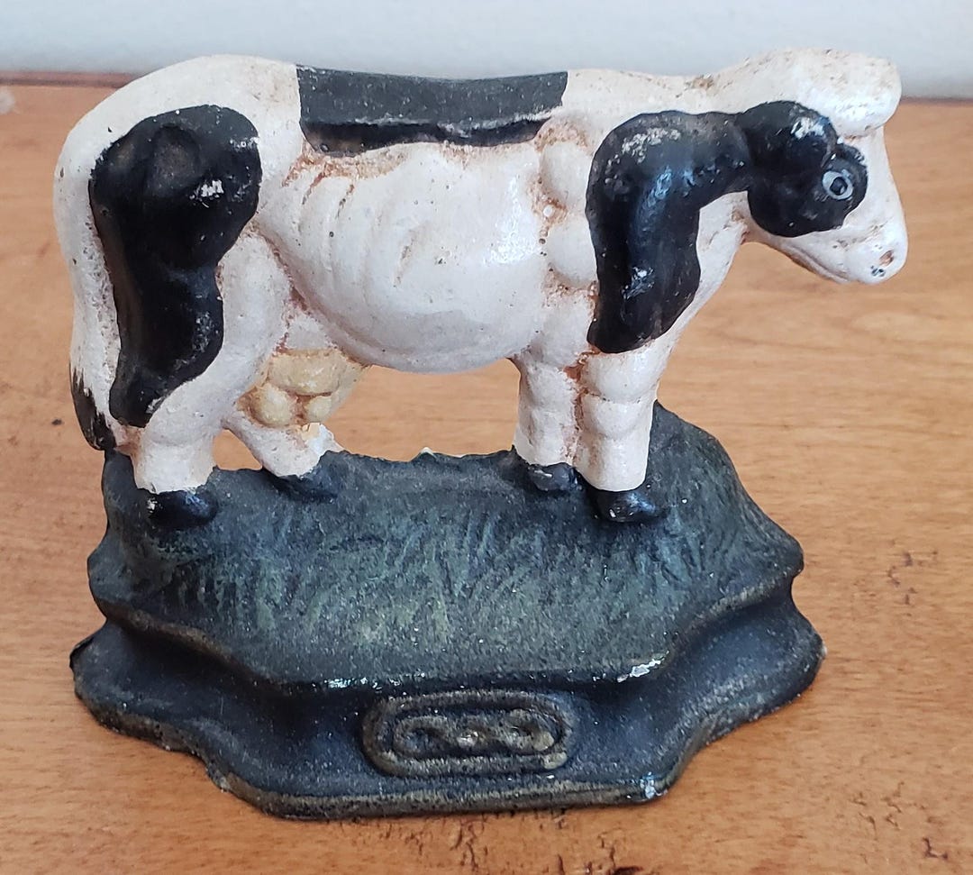 Vintage Holstein Cast Iron Bookend W Many Years of Patina - Etsy