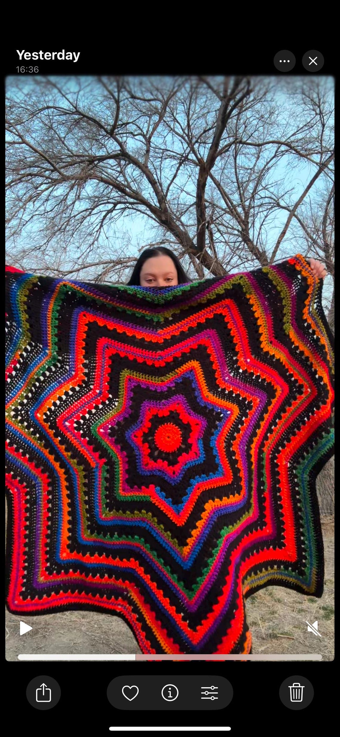 Chemical Burn Star Crochet Blanket Afghan Throw Multicolor Handmade ...