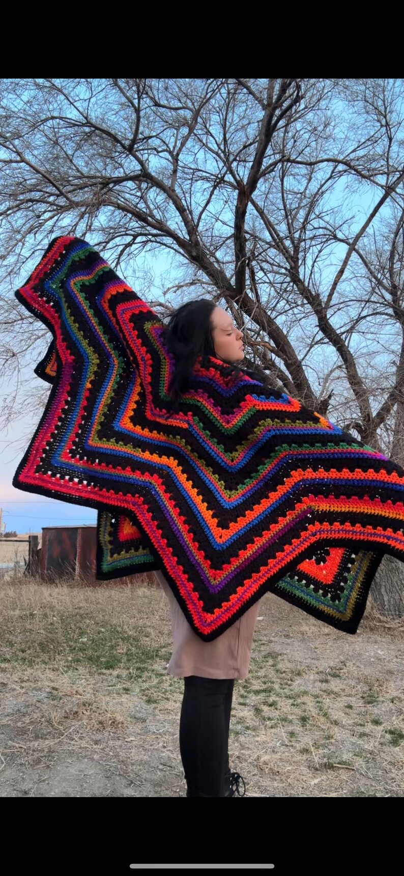 Chemical Burn Star Crochet Blanket Afghan Throw Multicolor Handmade Blanket Homemade Bedding - Etsy