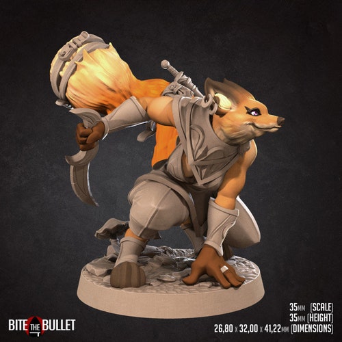 Foxfolk Rogue Bite the Bullet Tabletop & RPG Miniature - Etsy