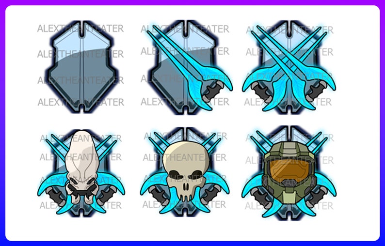 Halo Difficulty Shield Sub Badges / Bit Badges for Twitch - Etsy