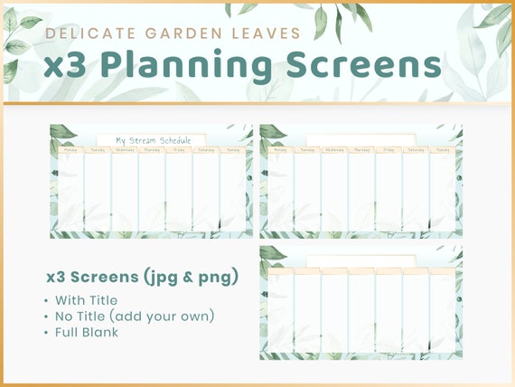 Stream Weekly Schedule Planning Screen Delicate Blue Garden | Etsy