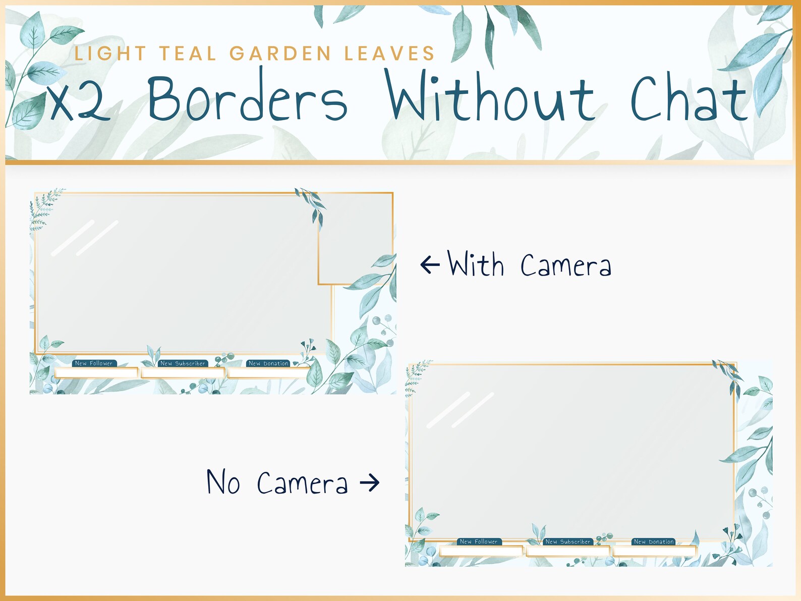 Alternate Stream Overlays Light Teal Garden Leaves Nature - Etsy Canada