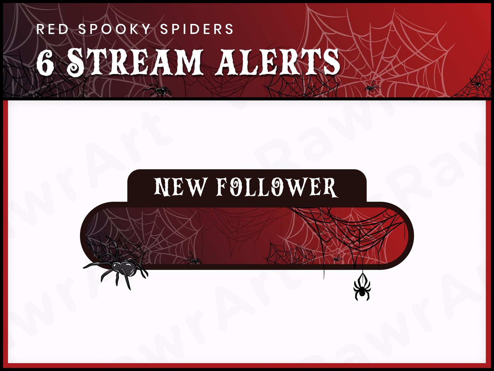 Stream Alerts - Red Spooky Spiderweb | Twitch | Overlay | Halloween ...