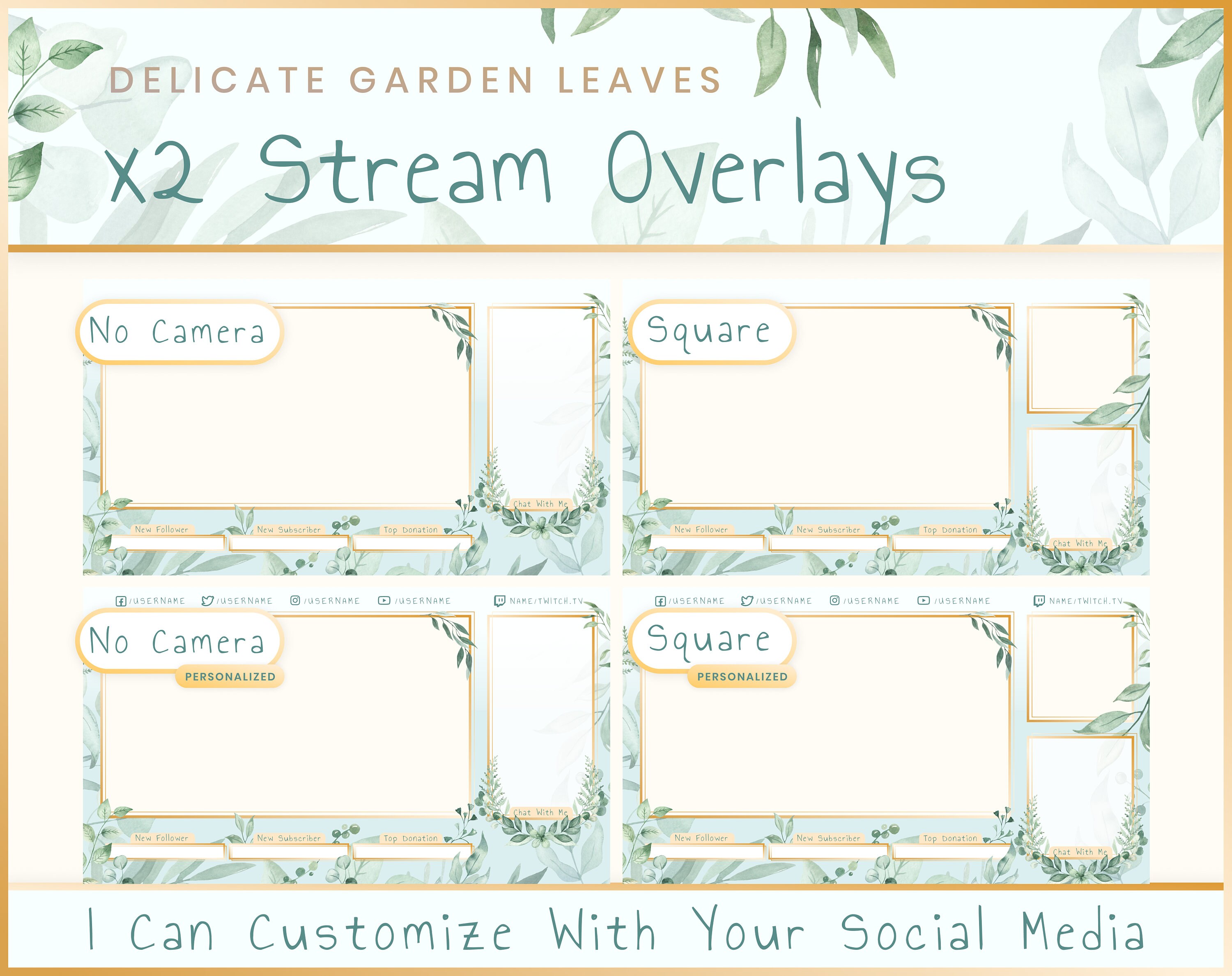 Animated Stream Overlay Package - Delicate Garden Leaves | Twitch ...