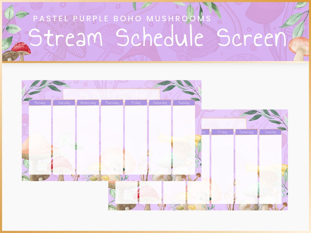 Stream Weekly Schedule Planning Screen Pastel Purple Boho - Etsy