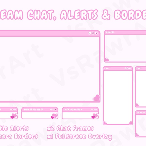 Kawaii Pixel Borders Twitch - Etsy