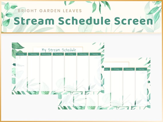 Stream Weekly Schedule Planning Screen Bright Garden Leaves | Etsy