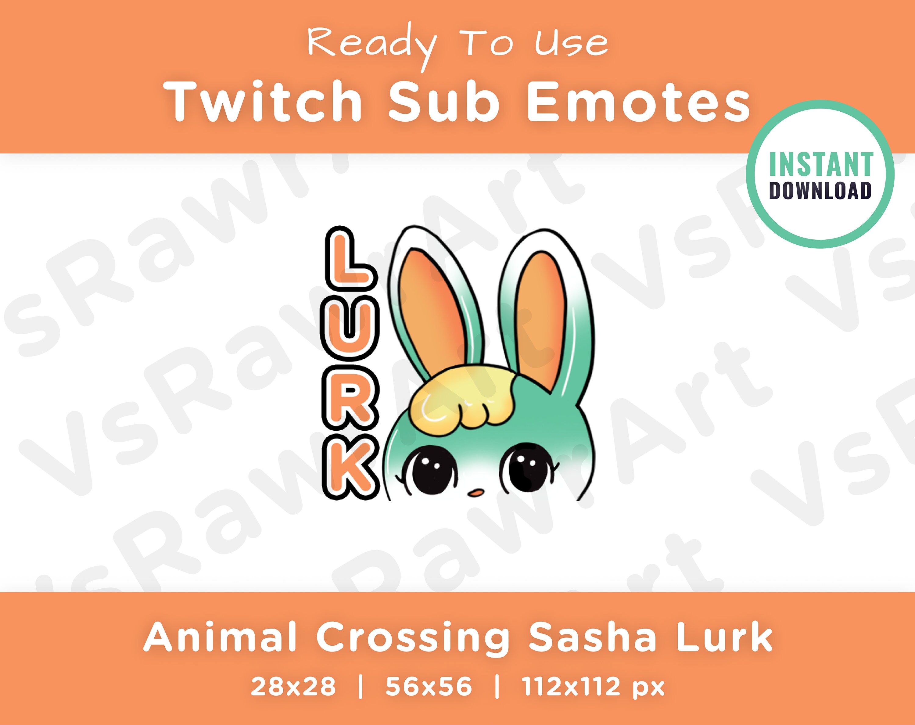 Twitch Emote Sasha Animal Crossing Lurk New Horizons ACNH Twitch ...
